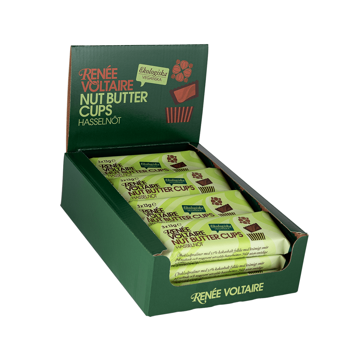 Flerpack: Nut Butter Cups- Hasselnöt – Renée Voltaire